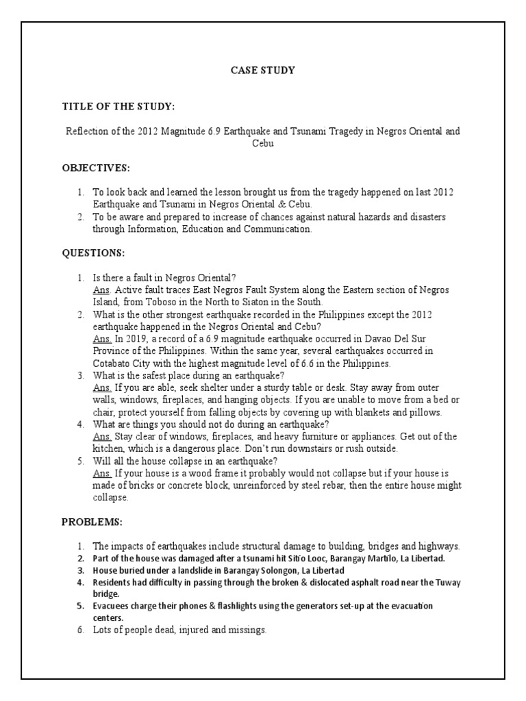 Case Study | Download Free PDF | Earthquakes | Tsunami