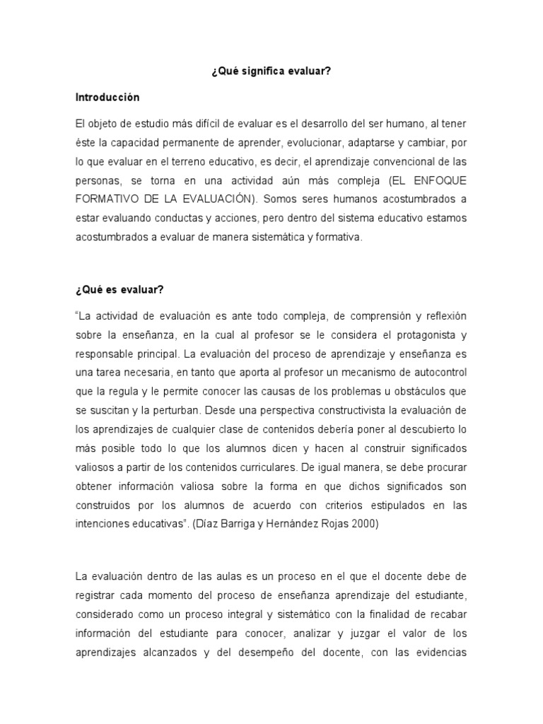 Qué Significa Evaluar | PDF | Evaluación | Aprendizaje
