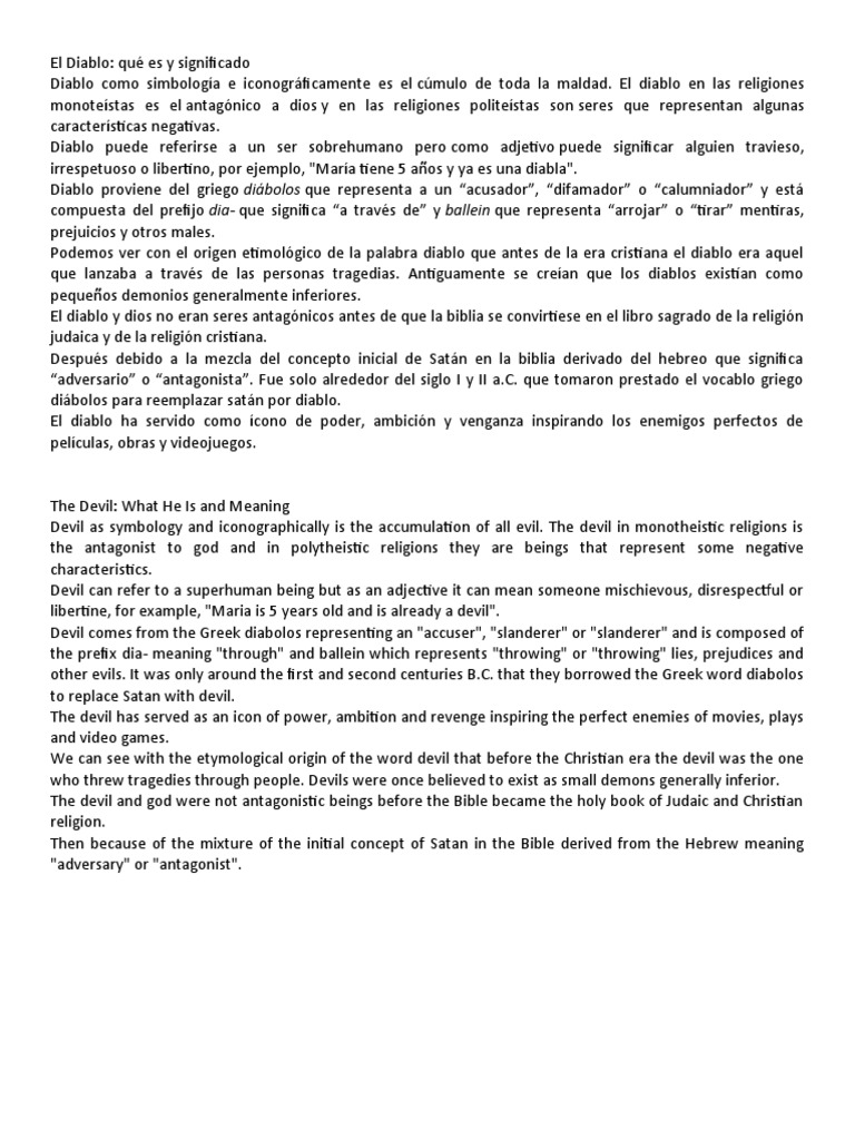 Significado y Origen del Diablo | PDF | Satán | Diablo