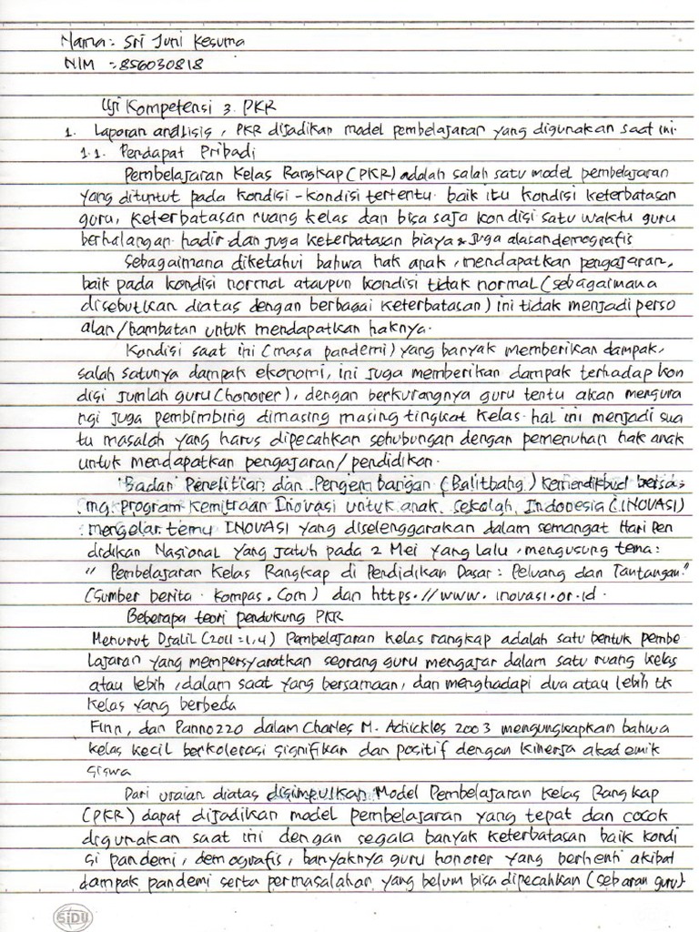 Uji Kompetensi 3 PKR | PDF