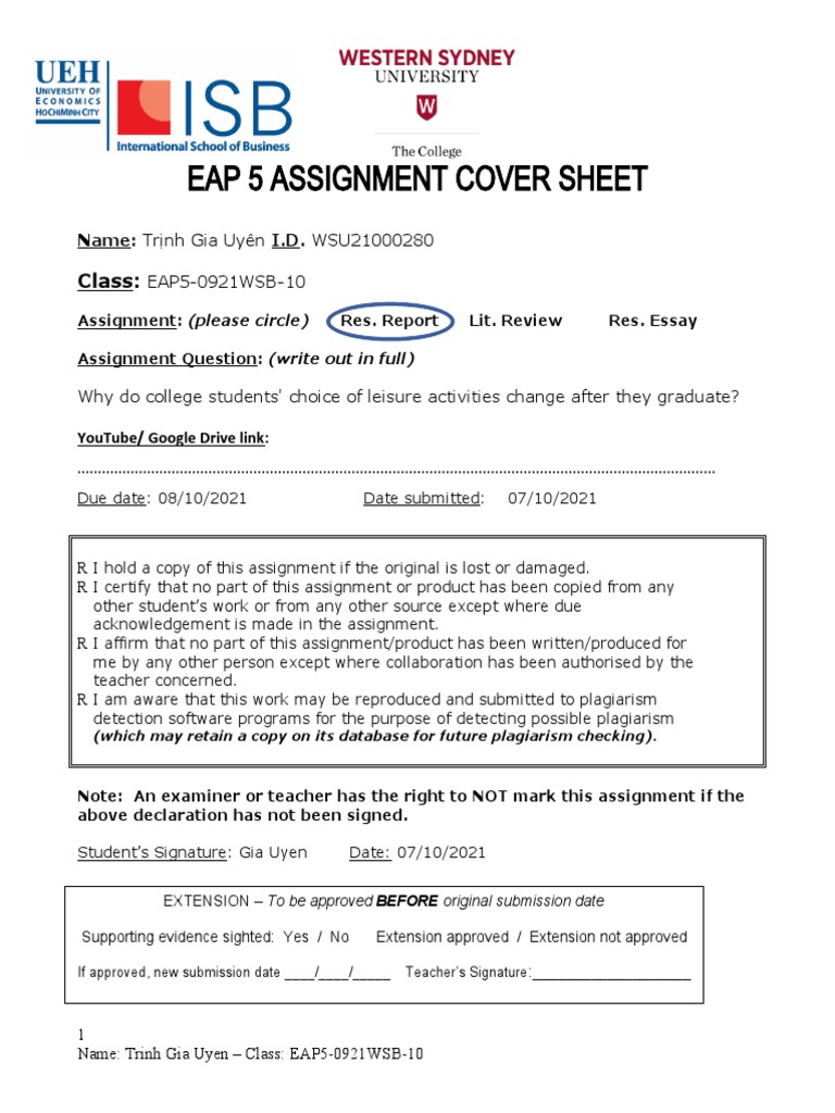 Research Report Leisure Activities | PDF | Survey Methodology | Leisure