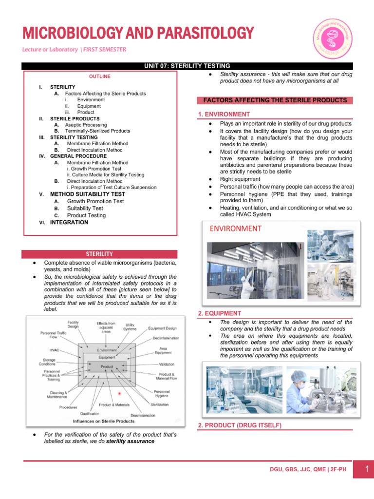 Sterility Testing for Pharma Students | PDF