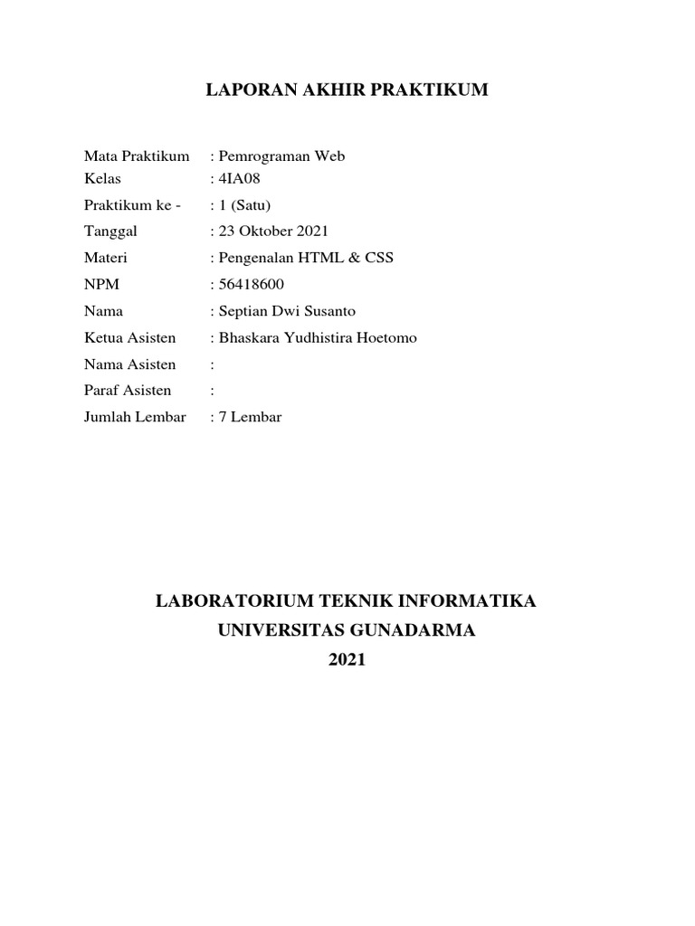 LA1 Septian Dwi Susanto 56418600 | PDF