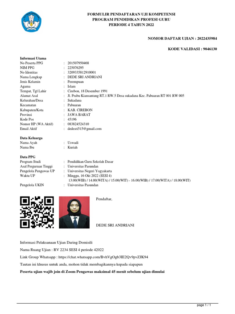 Formulir - Pendaftaran - Ukmppg - 2022435984 - 5 Up | PDF