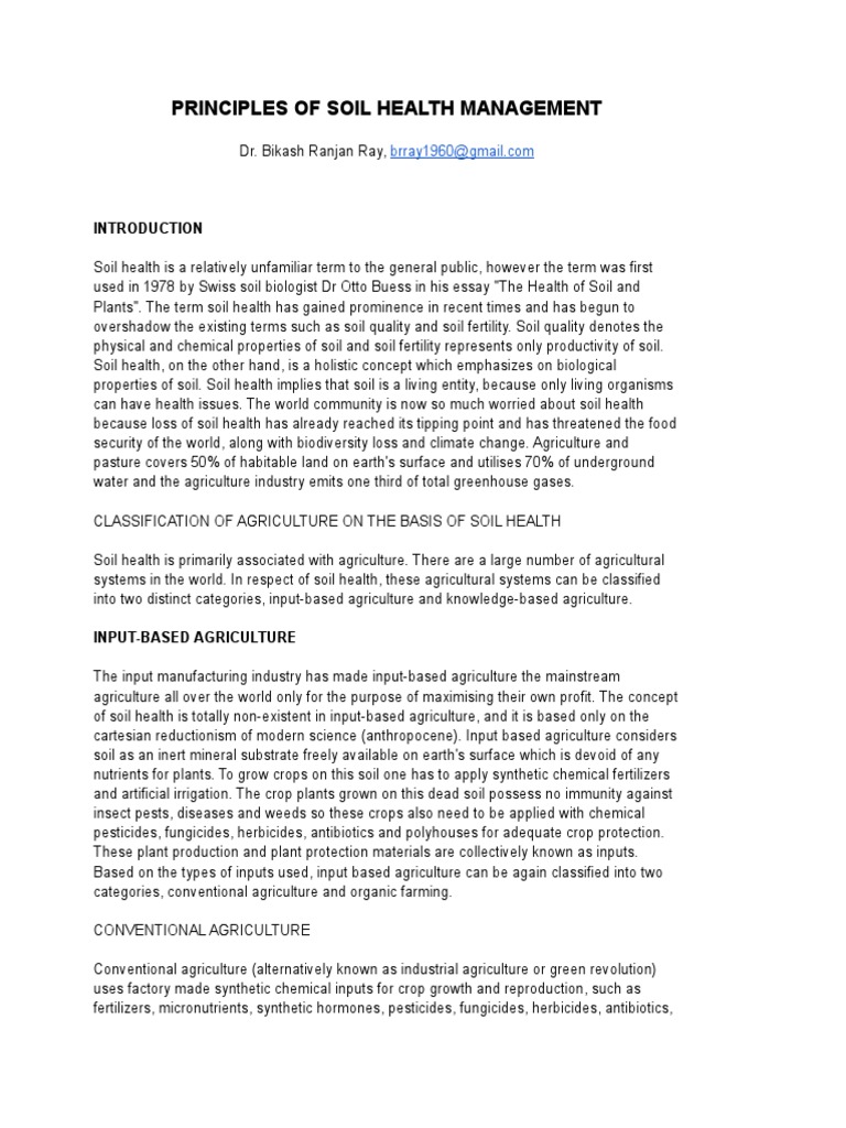 Principles of Soil Health Management | PDF | Soil | Agriculture