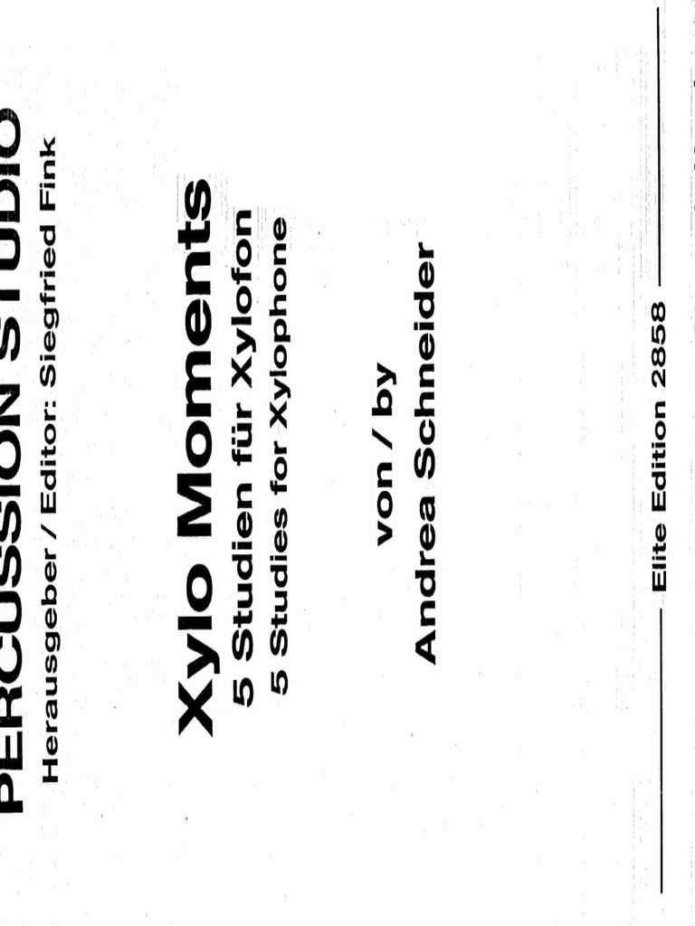 Xylo Moments, 5 Studies For Xylophone - Andrea Schneider | PDF