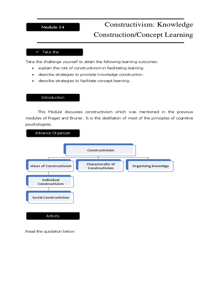 Strategies for Constructing Knowledge and Facilitating Concept Learning ...