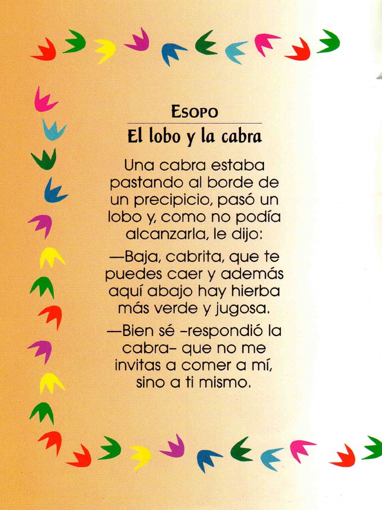 12 - El Lobo y La Cabra - Fábula de Esopo | PDF