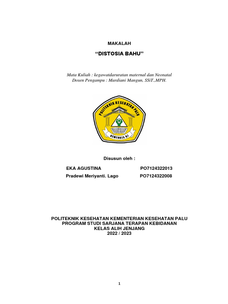 Penanganan Distosia Bahu pada Persalinan | PDF