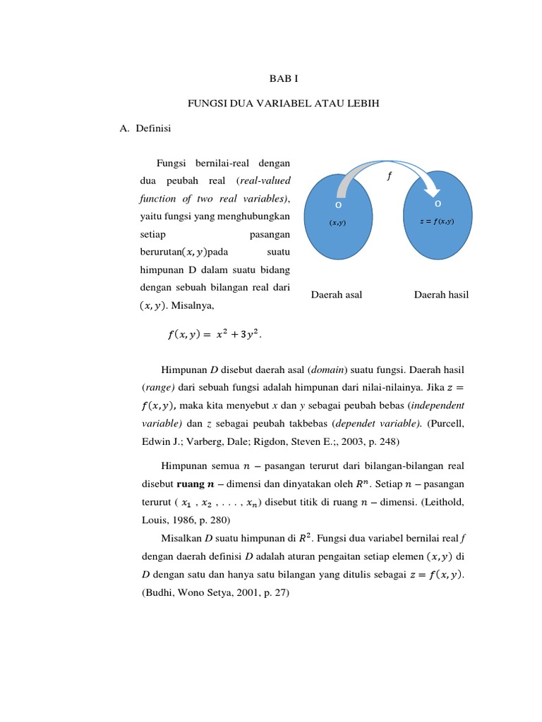 Pert. 1 Fungsi Dua Peubah Atau Lebih | PDF
