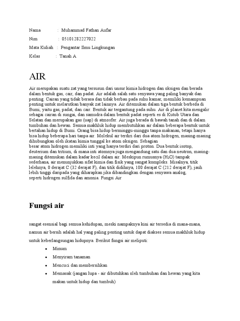 Fungsi Air Pdf