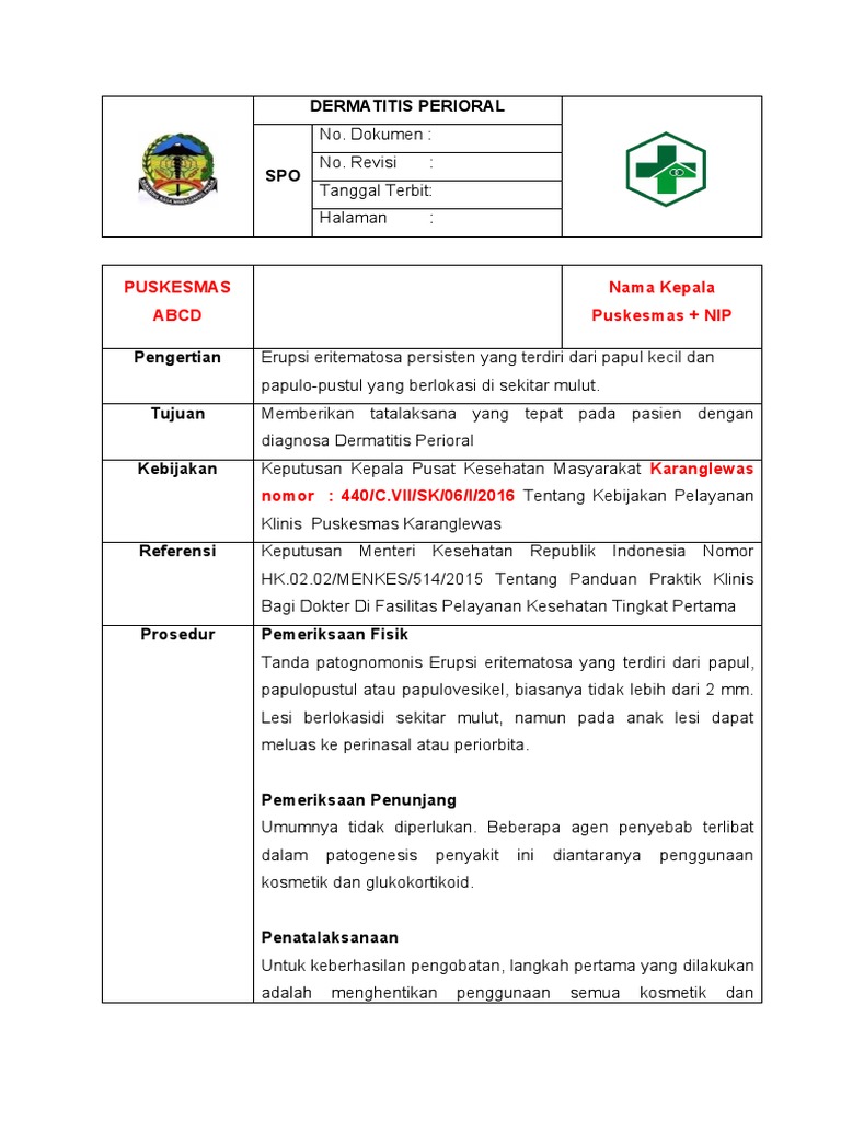 SOP Dermatitis Perioral | PDF