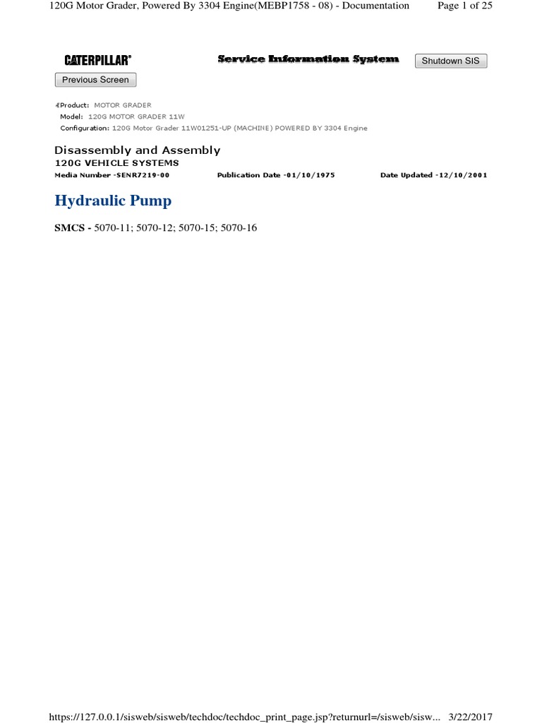 Hydraulic Pump 120G | PDF | Piston | Pump