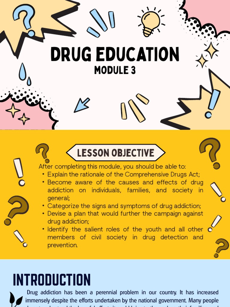 Module 3 Drug Education | PDF | Substance Abuse | Psychoactive Drugs