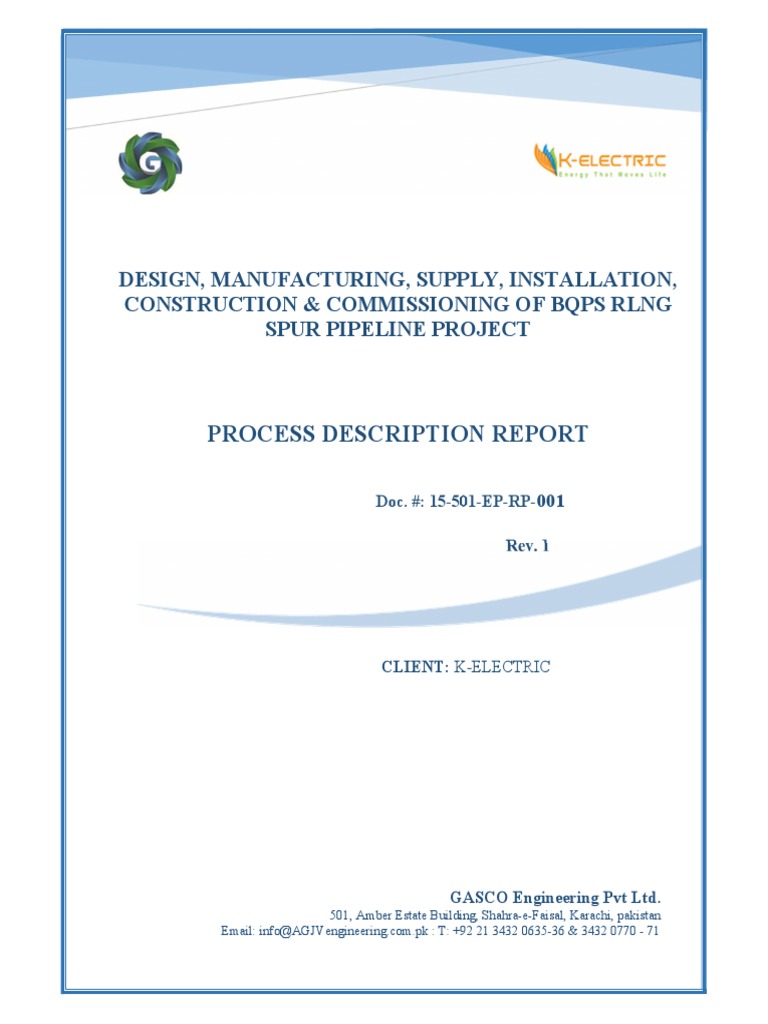 RLNG Spur Pipeline Process Report | PDF | Liquefied Natural Gas | Valve