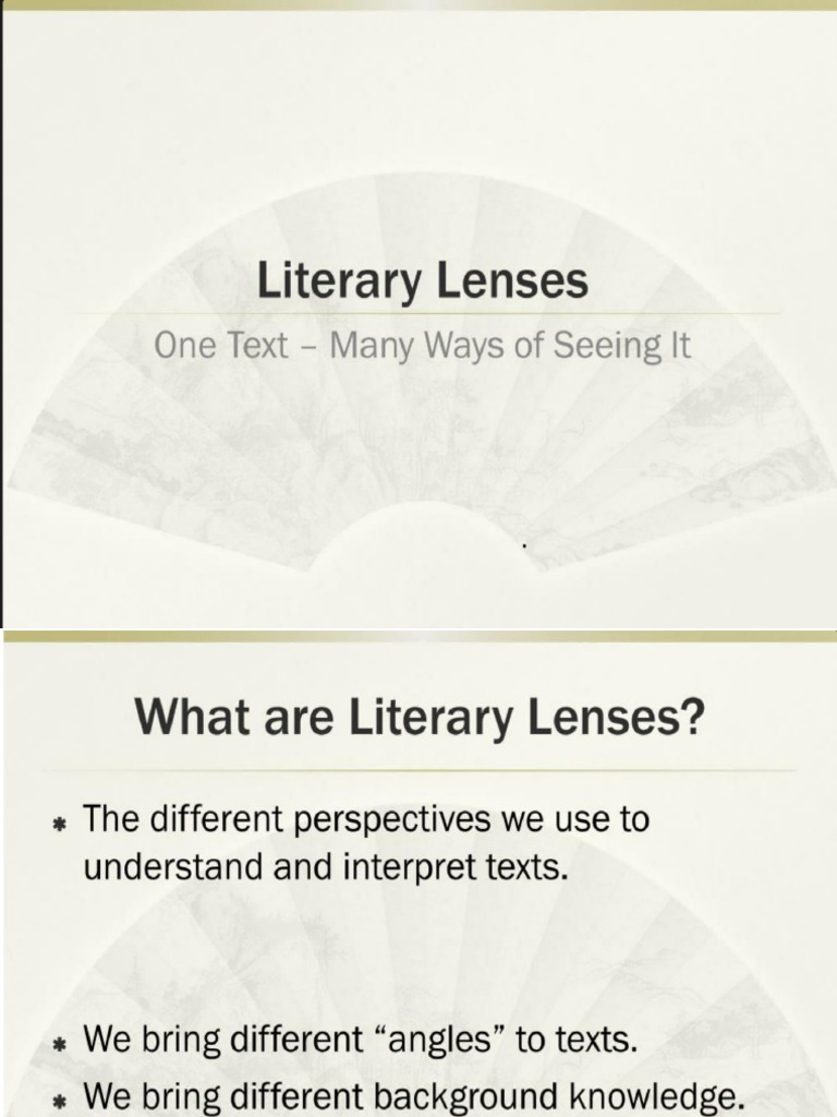 Literary Lenses | PDF | Philosophical Movements