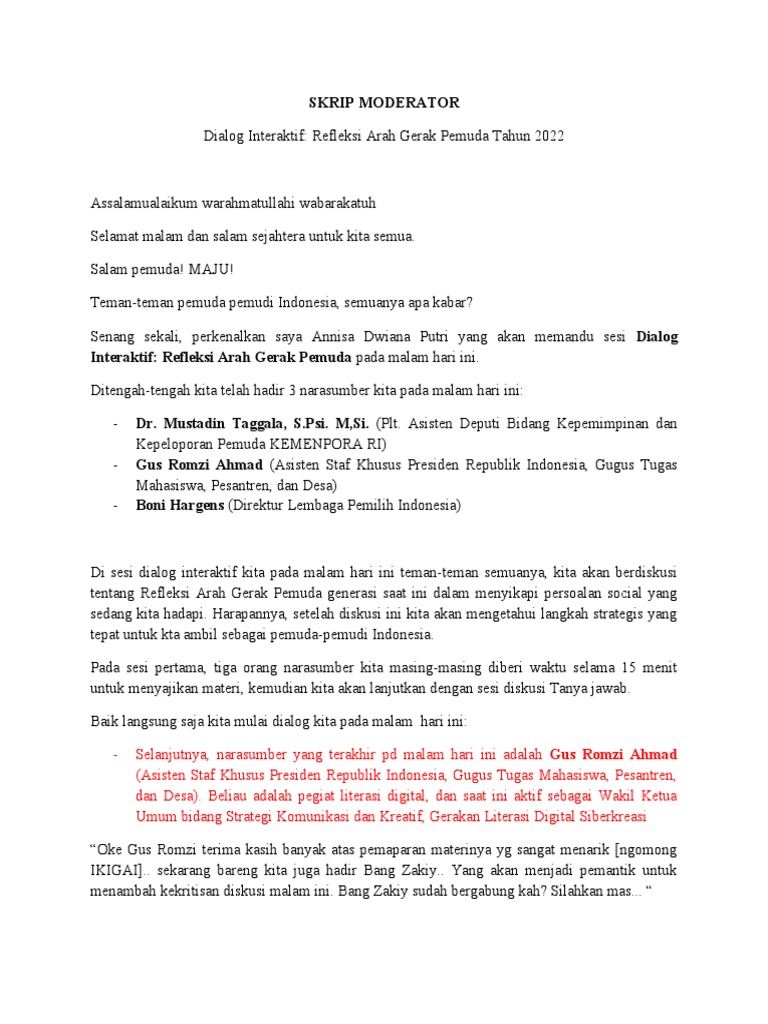 Skrip Moderator - Dialog Interaktif Refleksi Arah Gerak Pemuda (7 ...