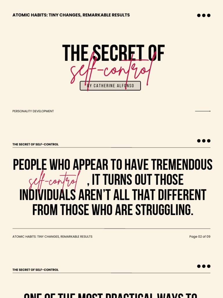 The Secret of Self-Control | PDF | Business | Lifestyle