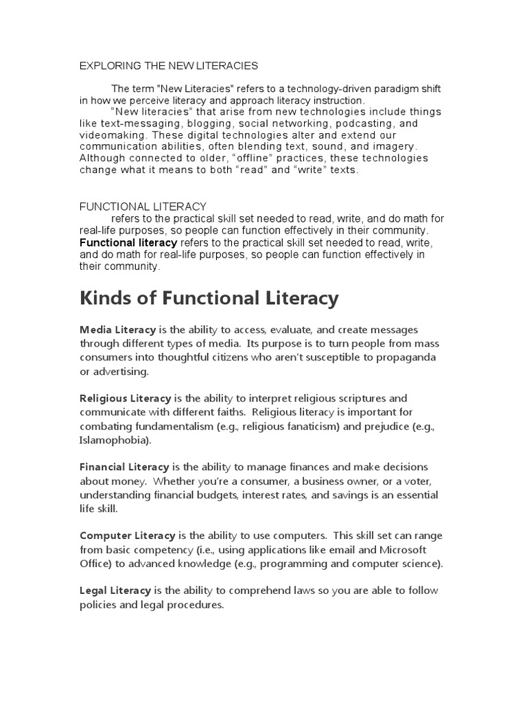 Exploring The New Literacies .. | PDF | Literacy | Communication