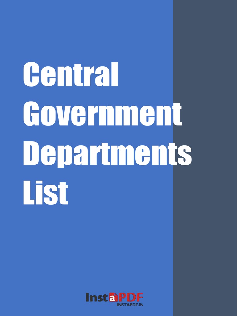 Central Government Departments List | PDF | Government Of India ...