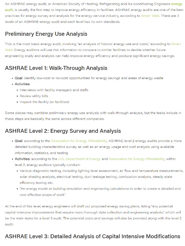 ASHRAE 211 - Energy-Audit-Levels | PDF