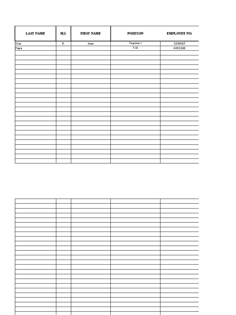 Teachers Data Sheet | PDF