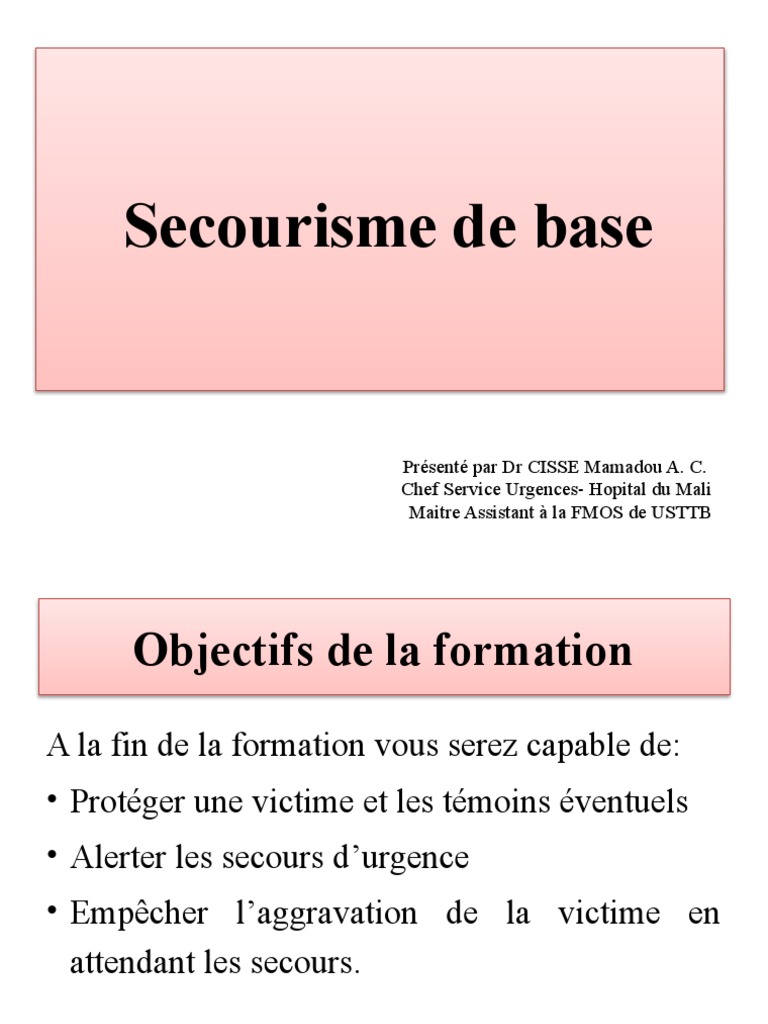 Formation en Secourisme de Base | PDF | Réanimation cardio-pulmonaire | Brûlure