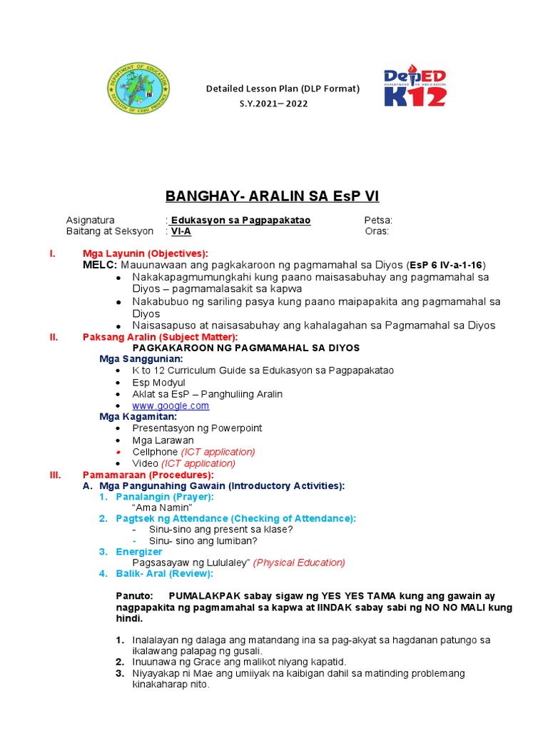 Banghay Aralin Sa ESP 6 CO 2 | PDF