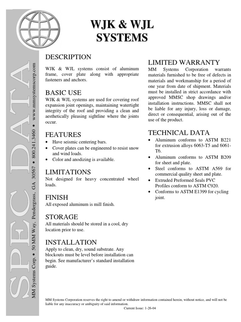 WJK & WJL System | PDF | Extrusion | Sheet Metal