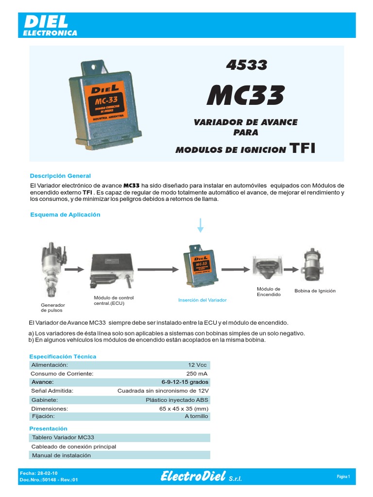 Variador Avance MC33 para Encendido TFI | PDF | Inductor | Ingenieria ...