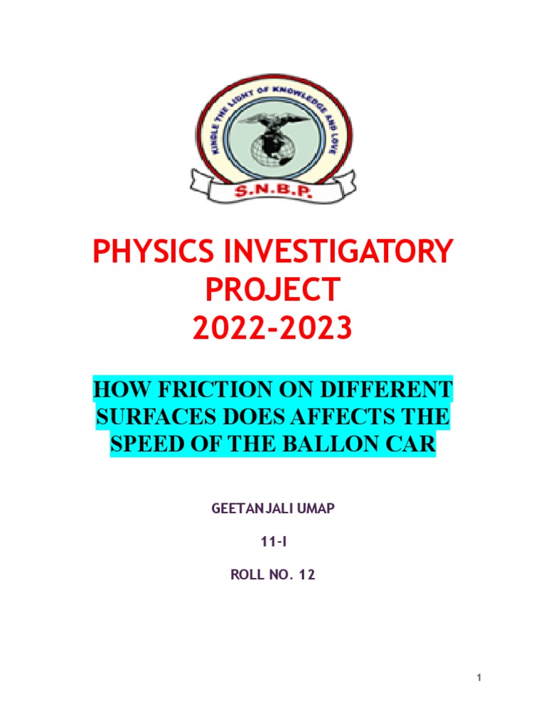 New Physics Project | PDF | Friction | Applied And Interdisciplinary Physics
