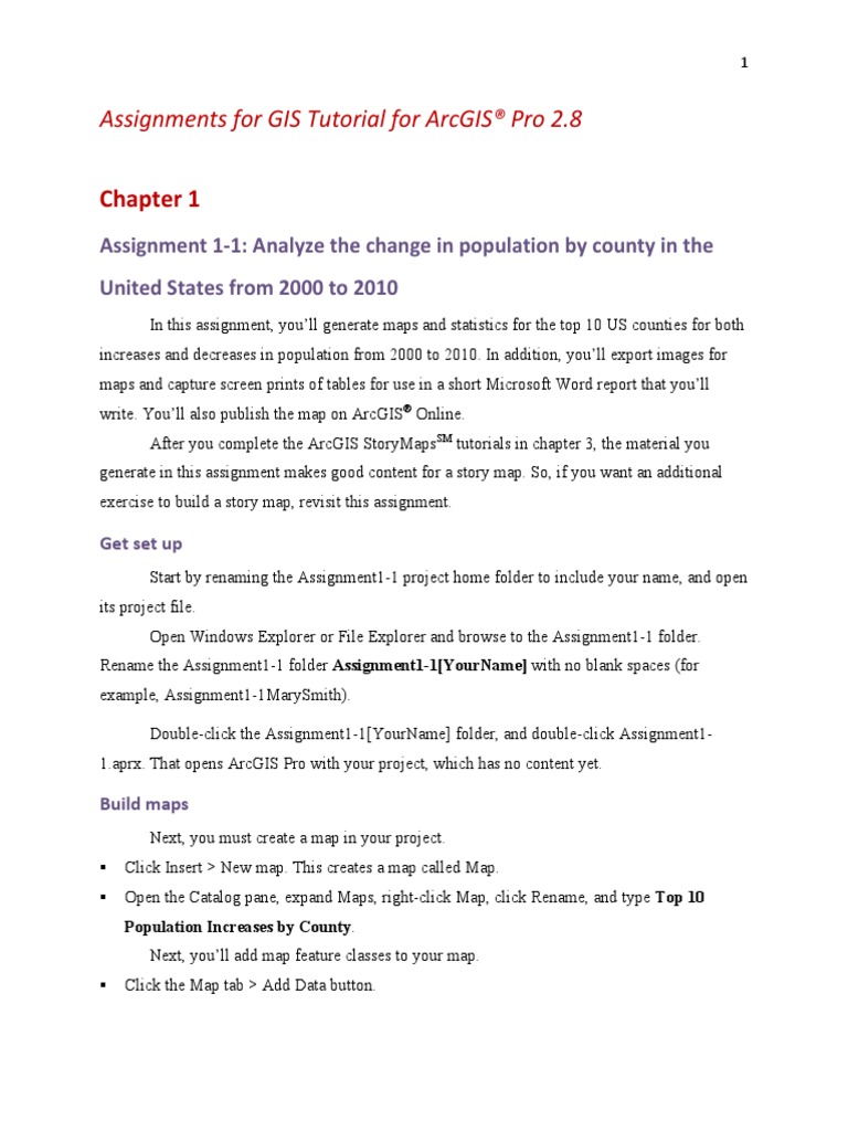 Gistutorialforarcgispro28 Assignments Pdf Arc Gis Computer File