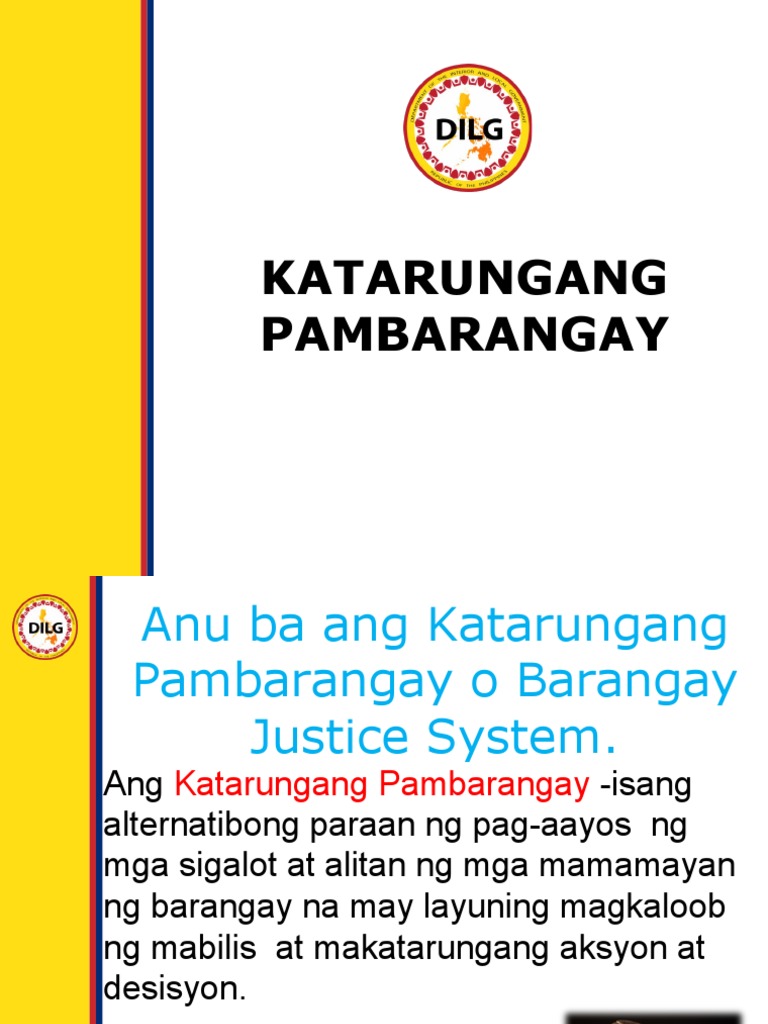 Katarungang Pambarangay Overview | PDF | Complaint | Mediation
