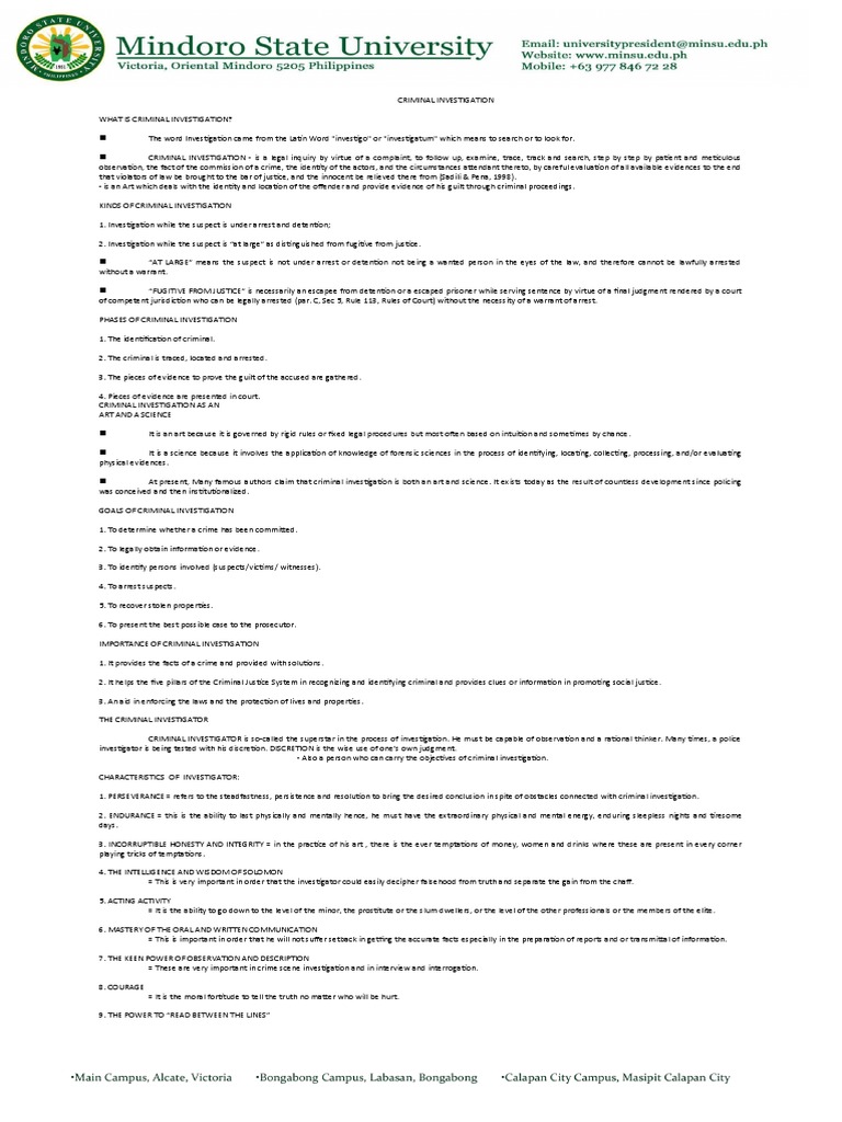 Cdi Chapter 1 | PDF | Search Warrant | Crime Scene