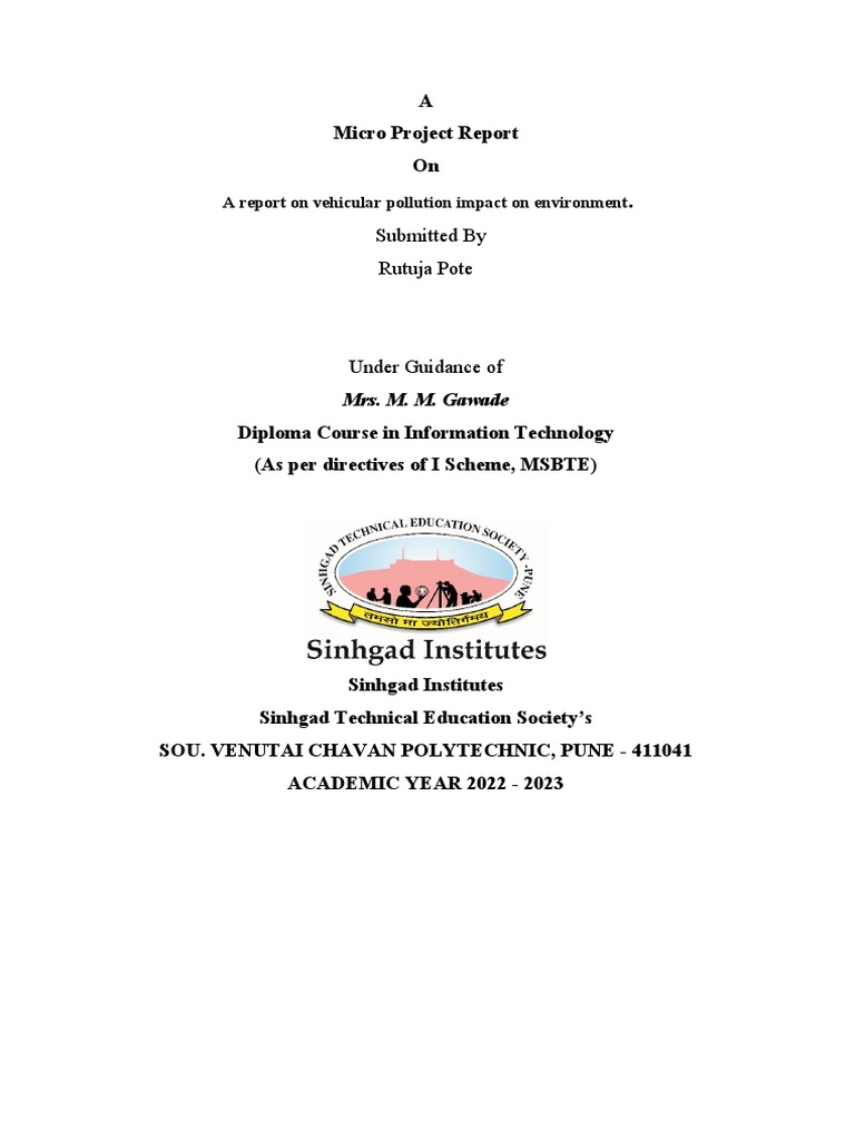 EST.microproject | PDF | Air Pollution | Gasoline