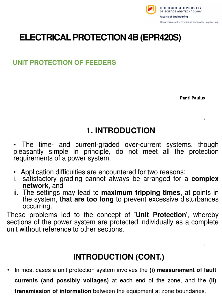Unit Protection for Feeders Explained | PDF | Transformer | Relay