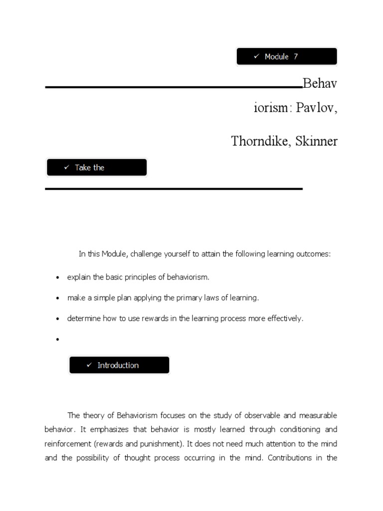 Module 7 Activity | PDF | Reinforcement | Behaviorism
