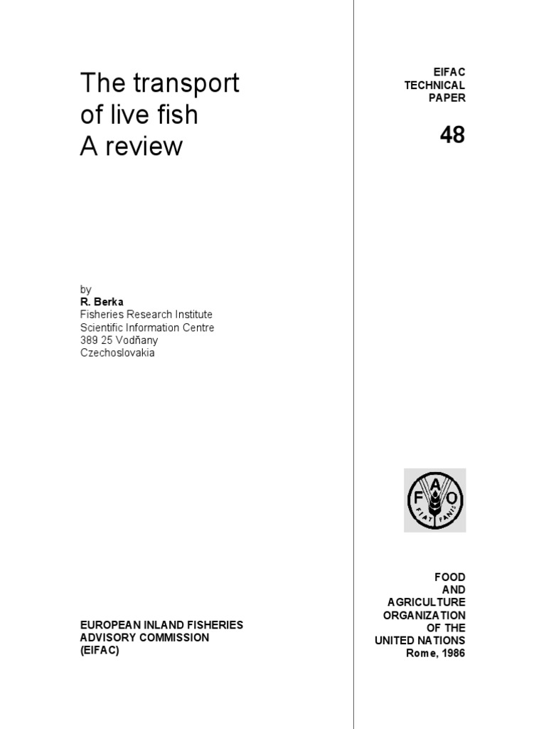 Fish Transportation Review | PDF | Carbon Dioxide | Water