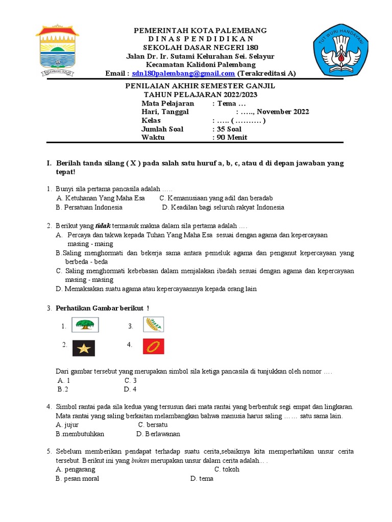 Soal Pas Kelas 4 Tema 4 | PDF