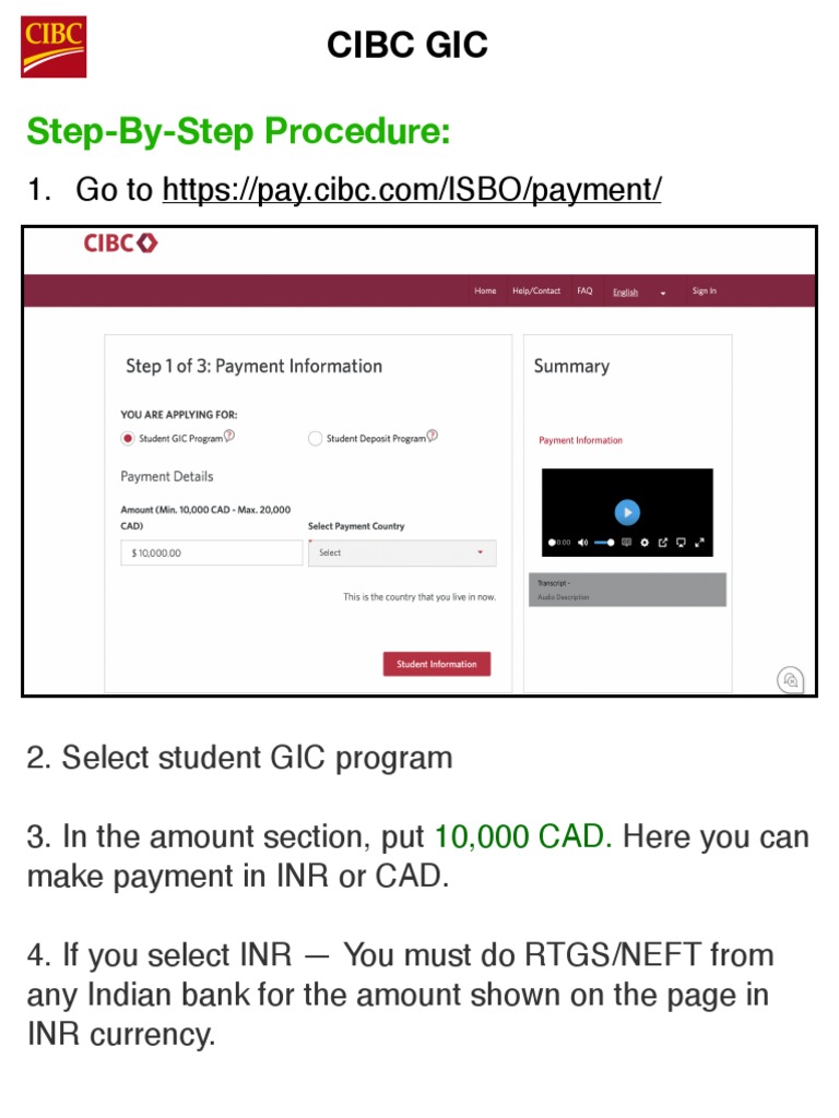 How To Make CIBC GIC For International Students - CIBC GIC Process ...