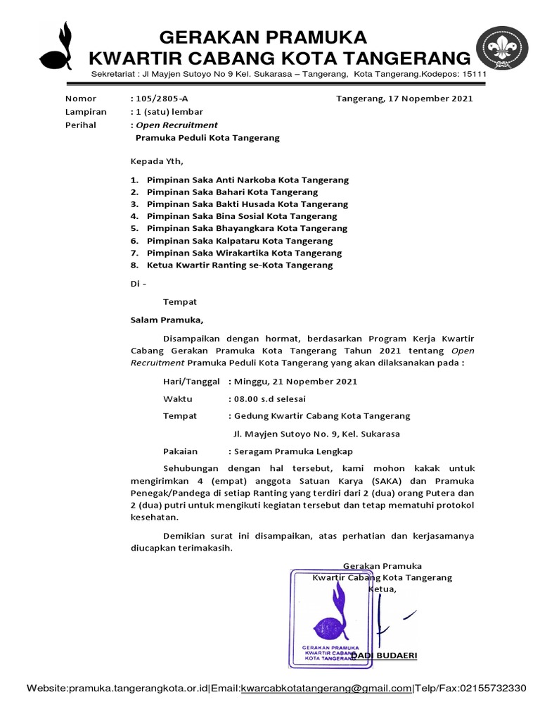 Open Recruitment Pramuka Peduli 2021 | PDF