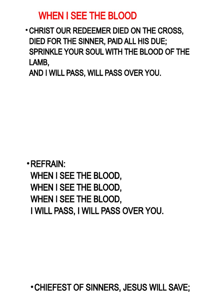 When I See The Blood | PDF | Assurance (Theology) | Jesus