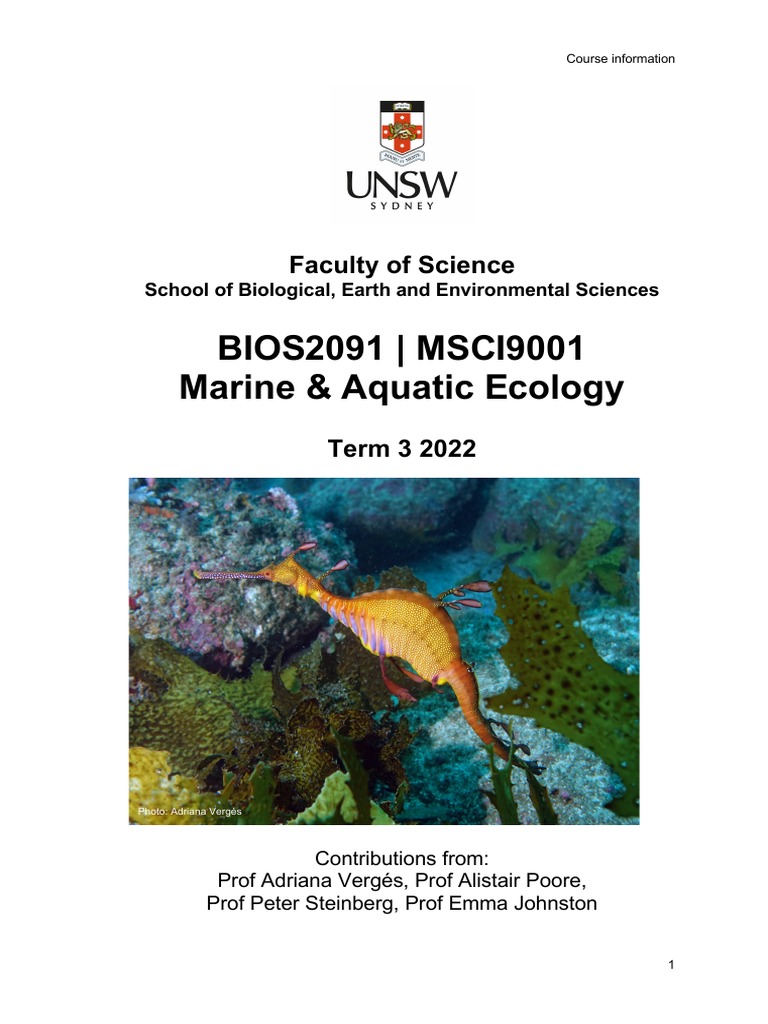 UNSW BIOS2091 Manual 2022 | PDF | Ecology | Plagiarism