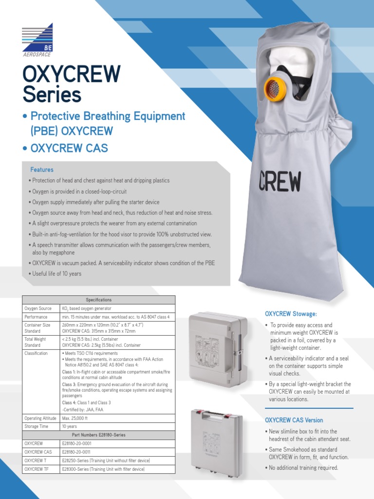 BE OxyCrewCAS-datasheet 1.2 | PDF | Equipment | Manufactured Goods
