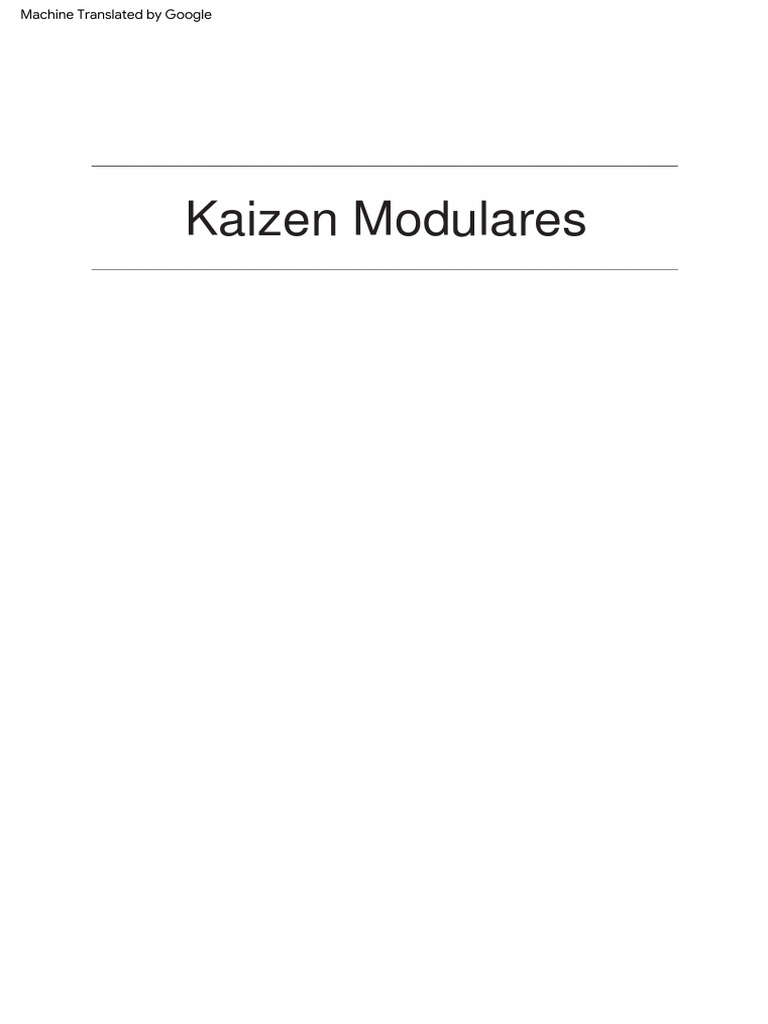 Traducción Duffy, Grace L - Modular Kaizen Continuous and Breakthrough ...