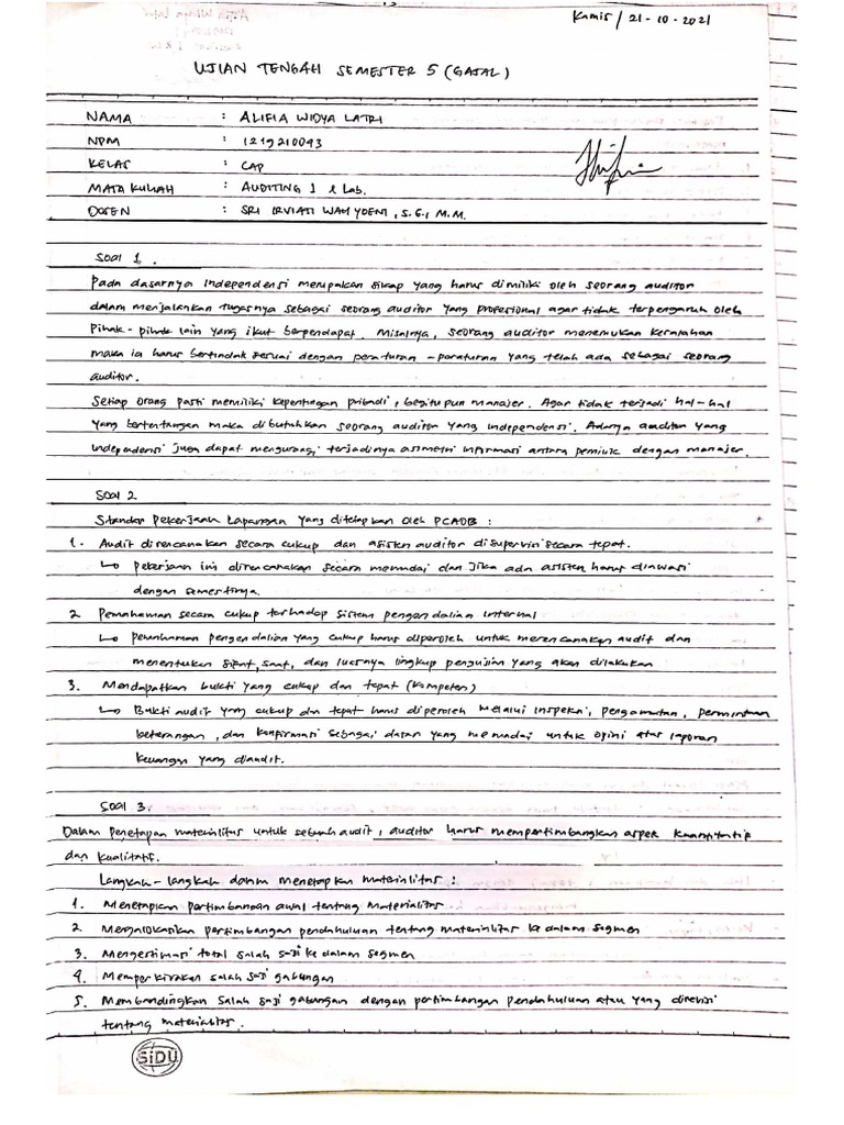 Uts Auditing 1 | PDF