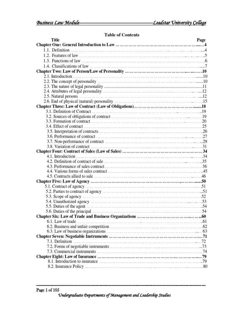 Business Law Module | PDF | Offer And Acceptance | Private Law