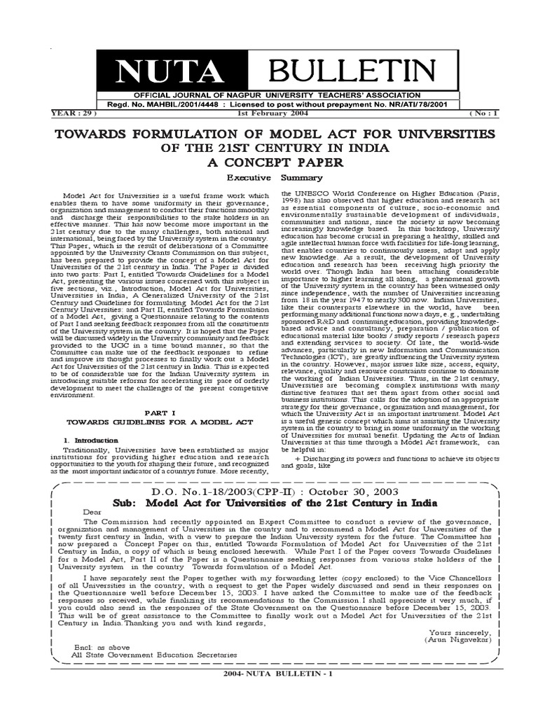 Model Act UGC Paper | Download Free PDF | Educational Technology ...