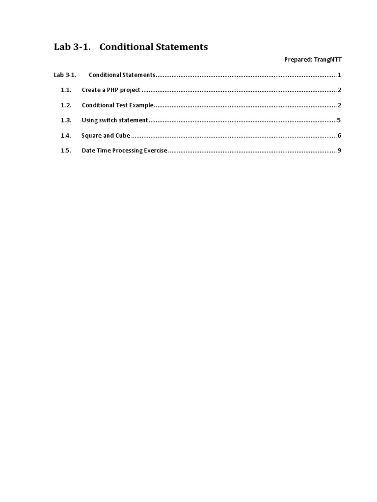 Lab 03-1 - Conditional Statements | PDF Lab 03-1 - Conditional Statements | PDF