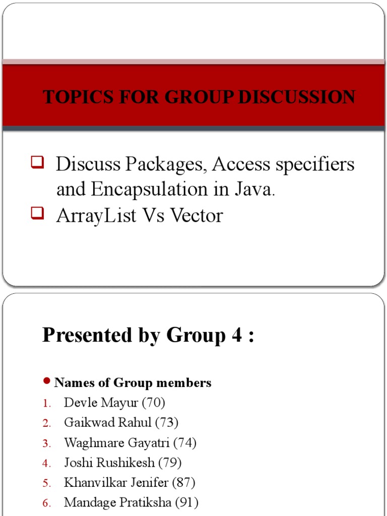 OOPS GD PPT GRoup No 4 | PDF | Array Data Structure | Method (Computer Programming)